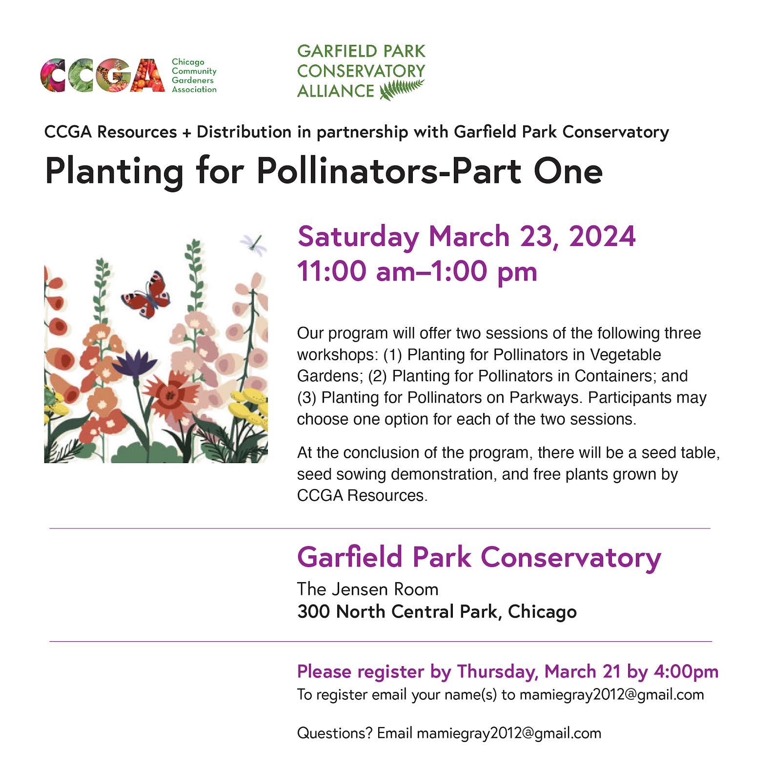 Pollinators for Planting Workshop – Saturday March 23 - Chicago ...